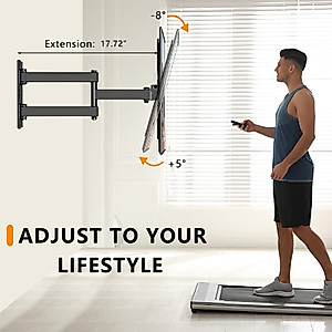 Nuyoah Full Motion TV Wall Mount for Most 26-55 Inches LED OLED 4K TVs, TV Brackets for Wall Mount Swivel Tilts Extension with Perfect Center Design, Articulating Mount Max VESA 400x400mm Up to 77lbs