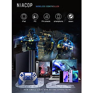 Niacop P4 Controller [2024 Latest Upgrade], Wireless p4 controller compatible p4 / 3/Pro/Slim/PC, P4 controllers with Back button Dual Vibration, Turbo,Touch Pad, Type-c port