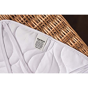 SheetWorld Crib Bib Sheet Saver, Soft Cotton, 4 Secure Ties, Solid White, Made in USA