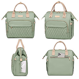 AIJIEKE Lunch Bag for Women, Large Lunch Box for Work Insulated Lunch Bag, Adult Leakproof Lunch Tote Cooler Bag with Side Pockets & Adjustable Strap, Lunch Purse for Picnic Beach, Green