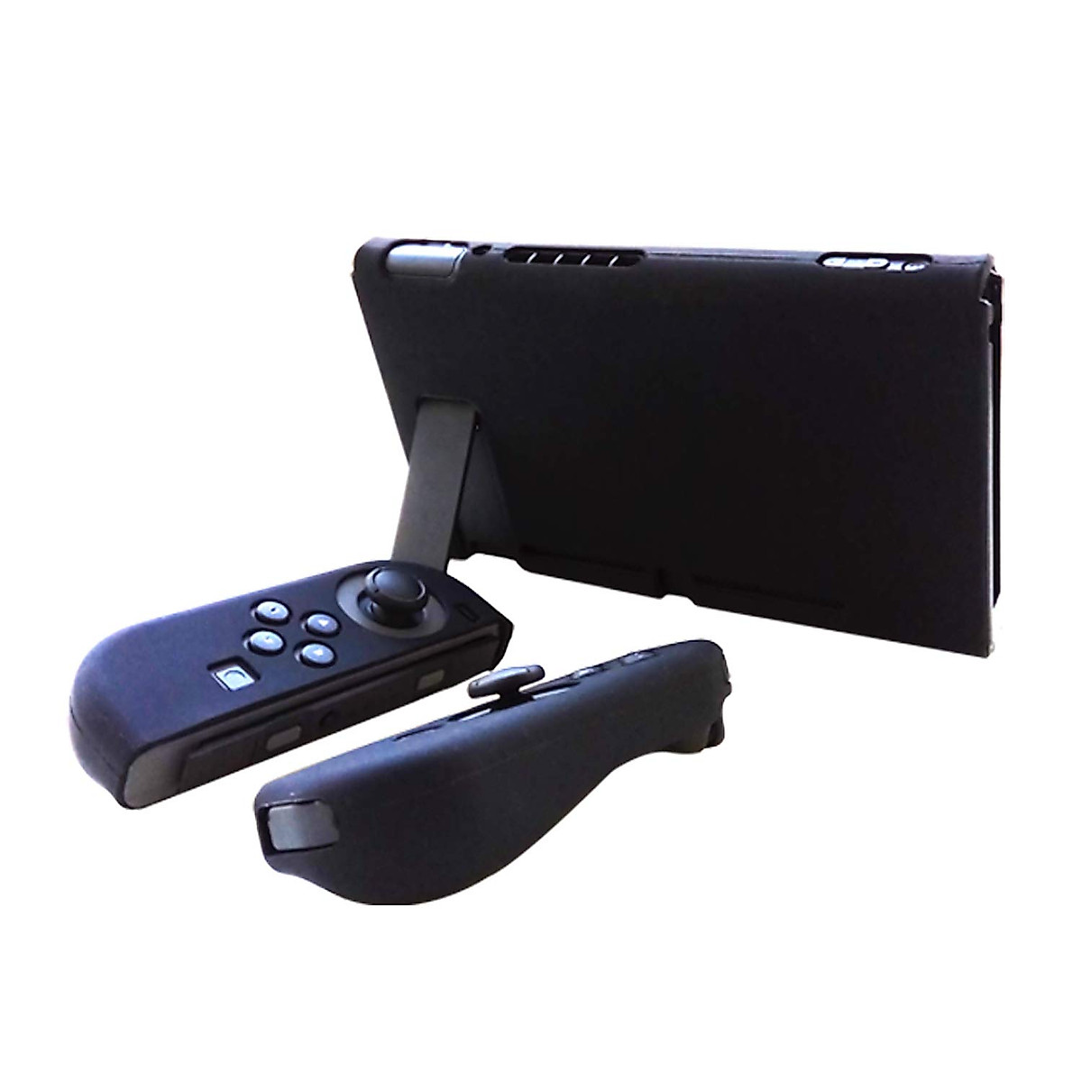 Hikfly 3pcs Silicone Gel Non-Slip Cover Skin Protector Case Kits Compatible for Nintendo Switch 6.2" Screen(2017) Consoles and Joy-Con Controllers with 8pcs Silicone Gel Thumb Grips Caps(Black)