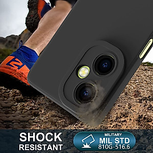 RYKQ for OnePlus Nord N30 5G / OnePlus Nord CE 3 Lite 5G Case and 2 Pack Tempered Glass Screen Protector, Slim Silicone Shockproof Protective Case Cover - Black