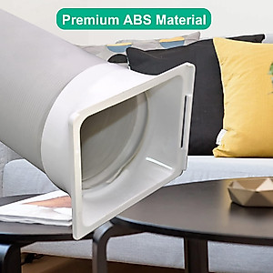 KesaPlan Portable Air Conditioner Exhaust Hose Coupler, 5.9 Inch Window Adapter A/C Unit Tube Connector Mobile Accessories Exhaust Pipe, Used to Connect The Back End of A/C Exhaust Port (Square)