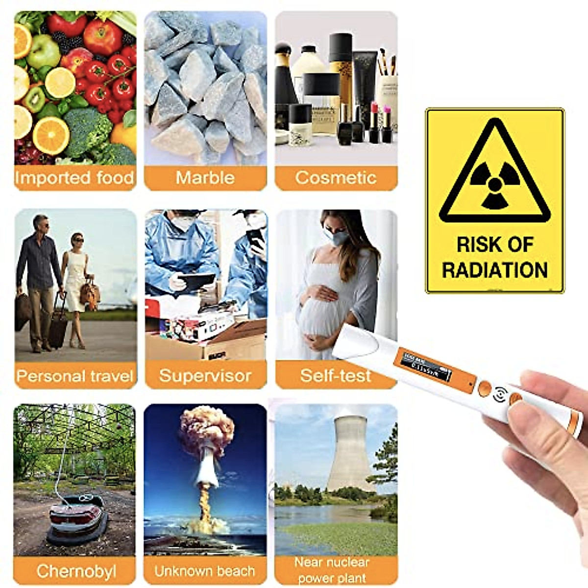 Geiger Counter, Personal Radiation Detector Nuclear Dosimeter Emf Radiation Meter Nukalert Micro Beta Gamma X Ray Radiation Monitor GM Tube Device Meter for Home Thyrosafe Uranium Survival Gear