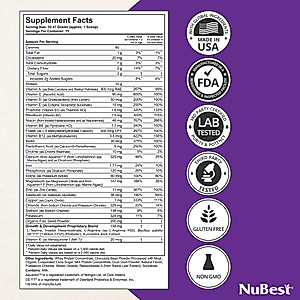 NuBest Tall Protein Powder for Kids & Teens - Whey Protein Powder - Chocolate Protein Powder Shake - Protein Drink with Probiotics, Omega 3-6-9, Vitamin D3 + K2, Calcium, Vitamin - 15 Servings