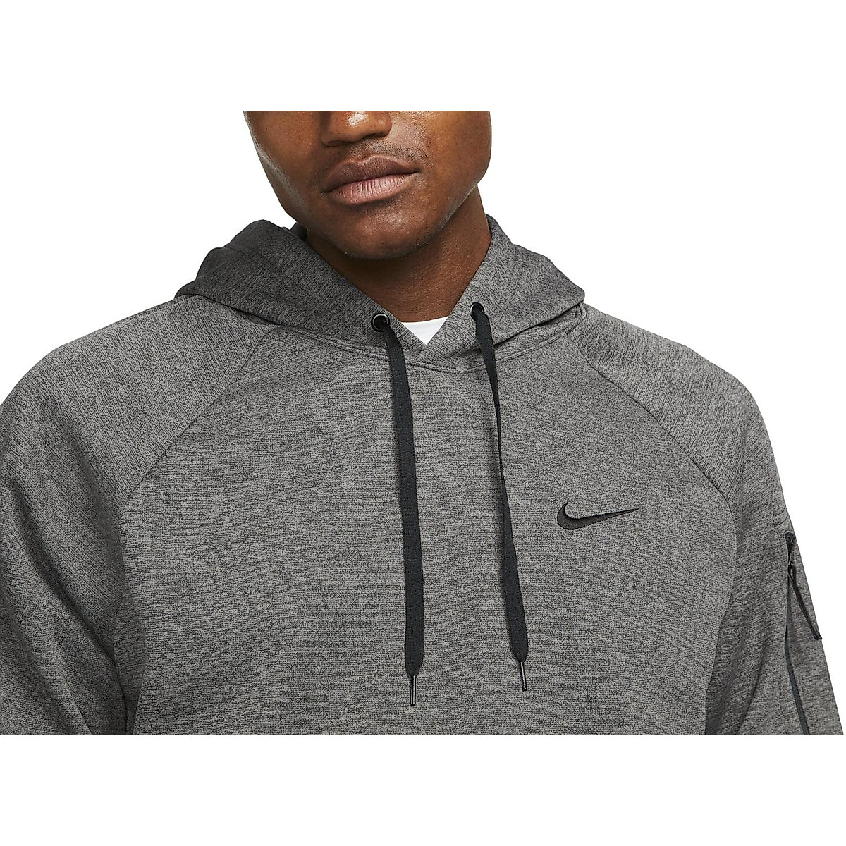 Nike Men's Therma Pullover Fitness Hoodie Carbon Heather/Black