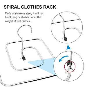 DOITOOL 2pcs Spiral Hanger Stainless Steel Spiral Drying Rack Sheets and Blankets Spiral Saving Rack Drying Rack Square Spiral Quilt Storage Hanger