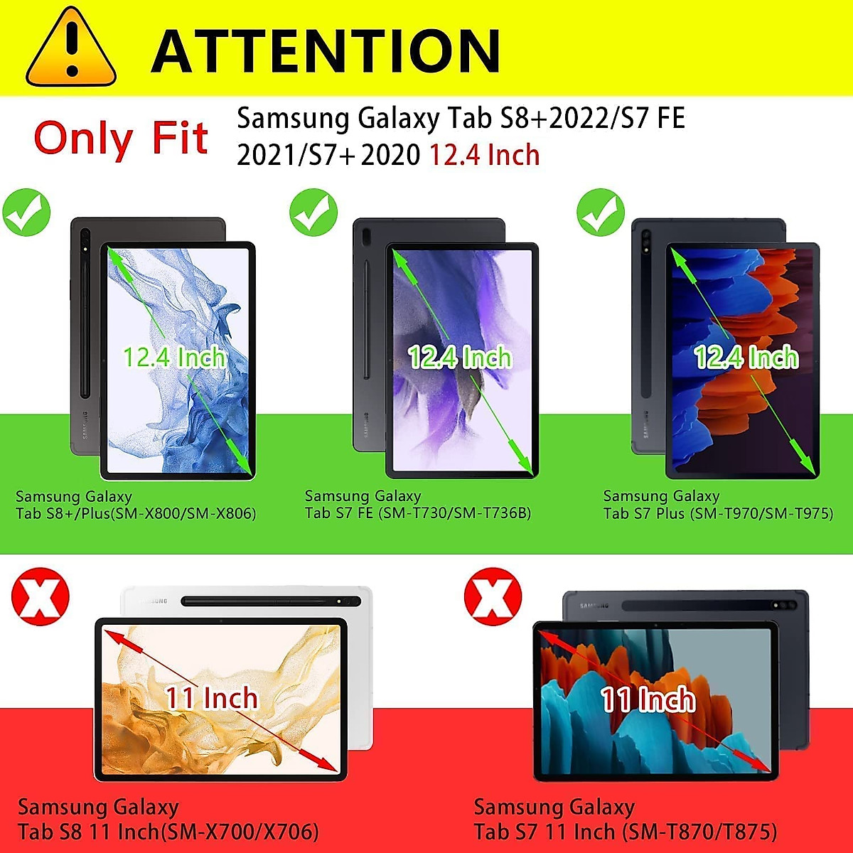 ZtotopCases for Galaxy Tab S7 FE 5G/S8 Plus/S7 Plus 12.4" Tablet Case, Premium PU Leather Folding Stand Cover with Pen Holder & Multi-Viewing Angles for Samsung Tab S7 FE 2021/S8+ 2022/S7+ 2020, Black