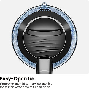 Chefman 1.7 Liter Electric Glass Tea Kettle, Fast Hot Water Boiler, One Touch Operation, Boils 7 Cups, Swivel Base & Cordless Pouring, Auto Shut-Off