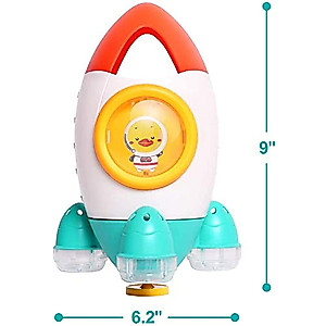 Baby Bath Toy, Spray Water Bathtub Toy, Space Rocket Fountain Shower Toys, Fun Bath Time Tub Toy,Gift for 18 Months,2,3 Year Olds Infants Toddlers Boys Girls Kids Children