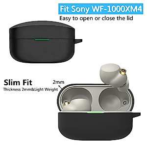 Ankersaila Soft Silicone Case Compatible with Sony WF-1000XM4, Scratch/Shock Resistant Protective Case Cover (Black)