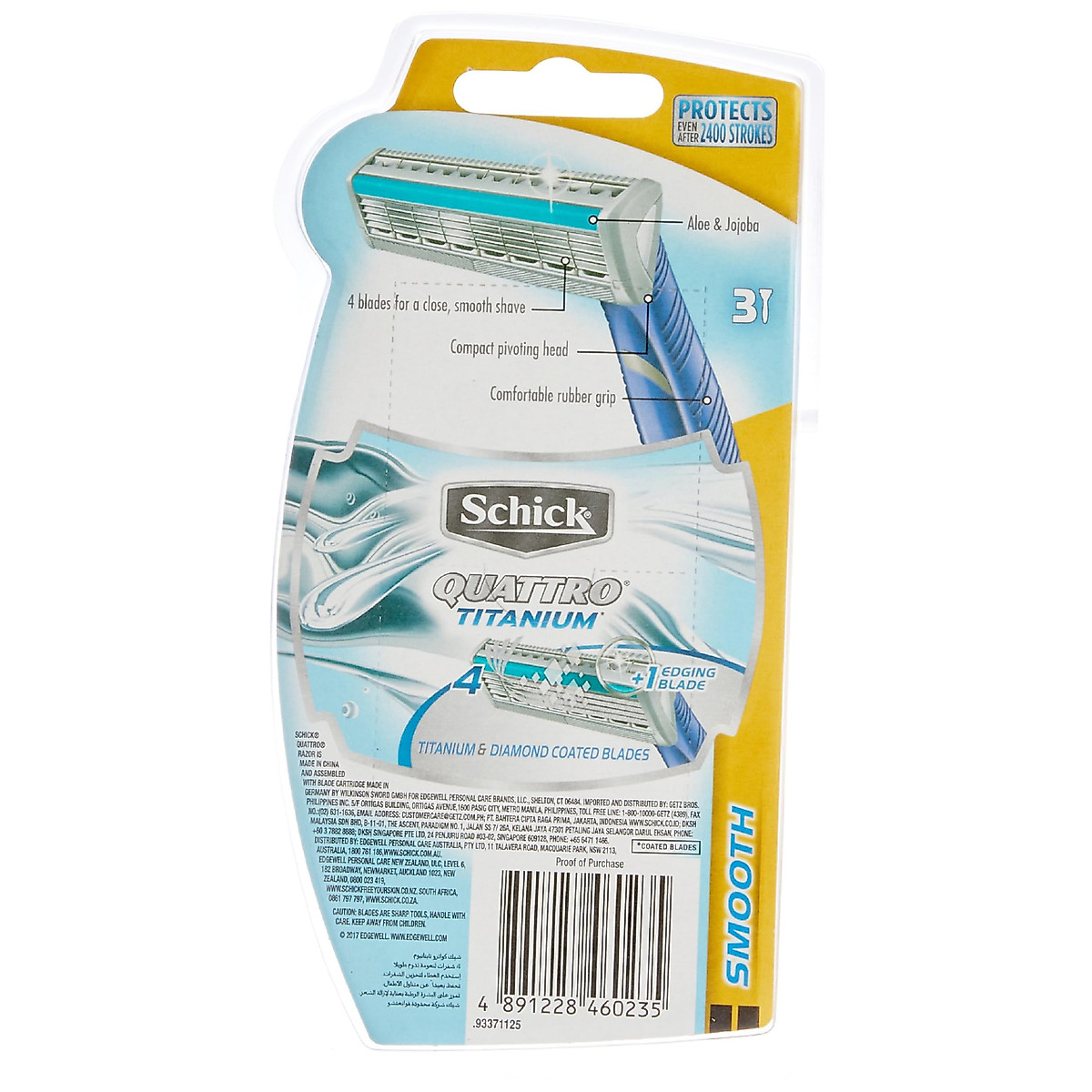 Schick Quattro4 Titanium Disposable Men's Razor 2 Pack (6-Count)