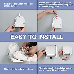 Shower Foot Rest with Reusable Suction Cup for Shaving Legs,Anti-Slip Shower Pedal with No Drilling Suction Cup,Foldable Shower Step with Powerful Suction Cup for Pregnant Woman & Back Pain Sufferers