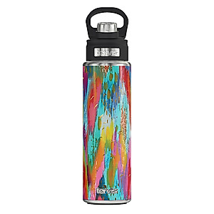 Tervis EttaVee - Brush Strokes Triple Walled Insulated Tumbler Travel Cup Keeps Drinks Cold, 24oz Wide Mouth bottle, Stainless Steel