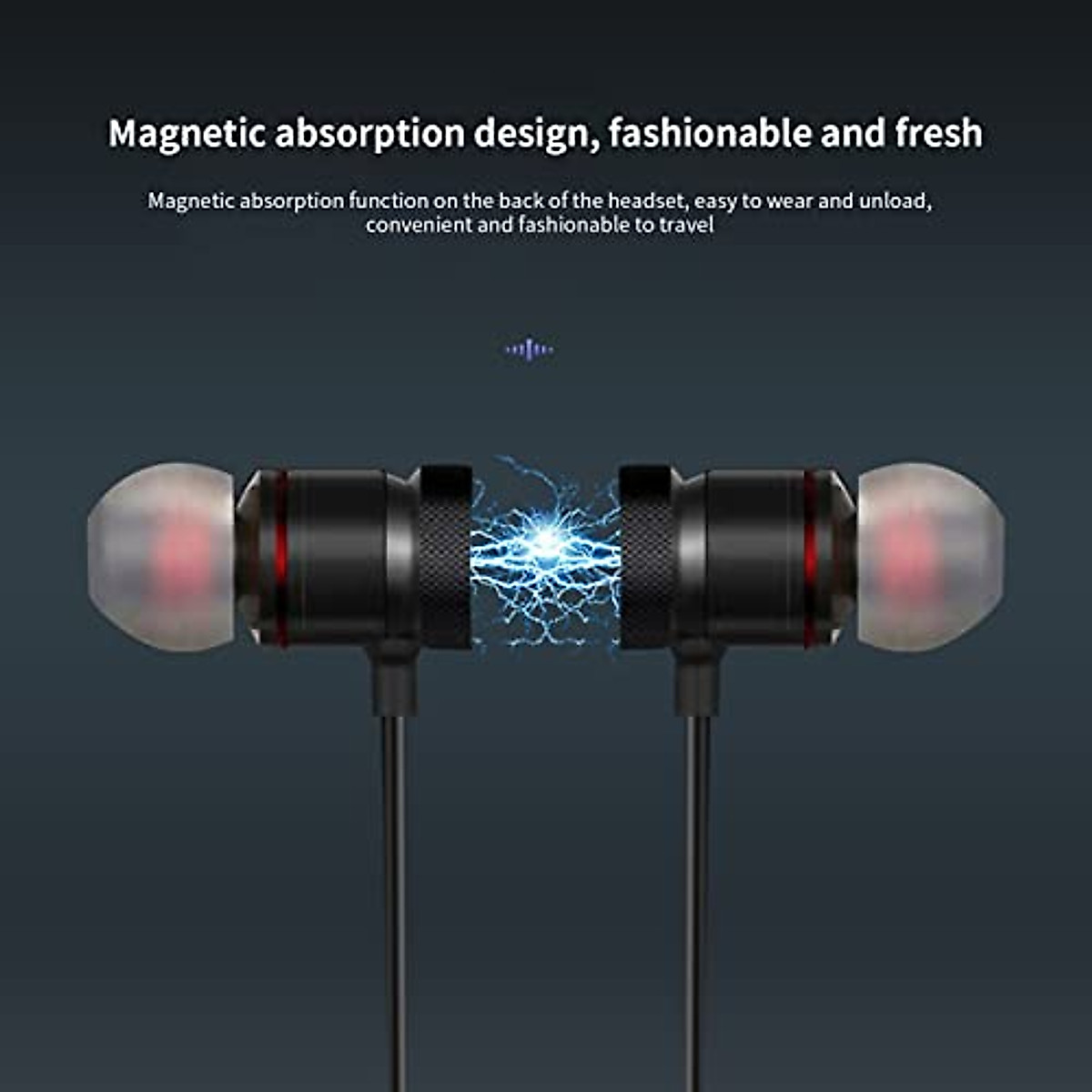 Wireless Earbuds Bluetooth Headphones with Microphone Wireless Headset Wireless In-Ear Earphones Noise Cancelling Heavy Bass Earbuds Headset Headphones with Mic for Sports Gym Running Phone Call Black