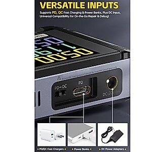 Adjustable DC Power Supply 30V 5A CNC Digital Display Portable Variable with HD IPS Color Screen for Engineering Development Energy Studies