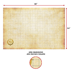 ENHANCE RPG Grid Mat - Tabletop DND Map (24x36 inch) Role Playing Dry Erase DND Mat Complete Gaming Set for Masters and Starters, Erasable Parchment Battle Grid Game Mat with Travel Pouch, Marker Kit