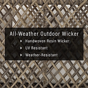 Crosley Furniture Granite Bay Wicker Outdoor Sofa, 3-Person Patio Couch for Porch, Deck, Backyard, Stone with Crème Cushions