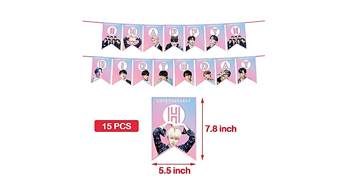 BTS Birthday Party Supplies – 22 Cake Toppers & Balloons
