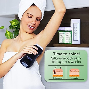 Wax Roller Refills, 4x Aloe Vera Sugar Roll on Wax Cartridges & 200x Wax Strips, Cartridge Refill for Roll on Wax Kit, Wax Roller Kit for Hair Removal, Roll on Wax Kit for Hair Removal, Wax Roller Kit