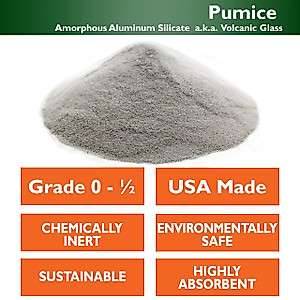 PUMICE - 8 LBS nt wt - Grade: 0-1/2 - dry - granules - exfoliant for scrubs, soaps, toiletries - USA Made - Greener Life Club Box