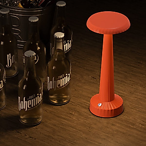 YHT Cordless Table Lamps, LED Portable Desk Lamp 5000mAh USB Rechargeable Battery Powered Table Dining Light Dimmable 2 Level Dimmable Indoor Outdoor Restaurant Bar Cafe Patio-Red