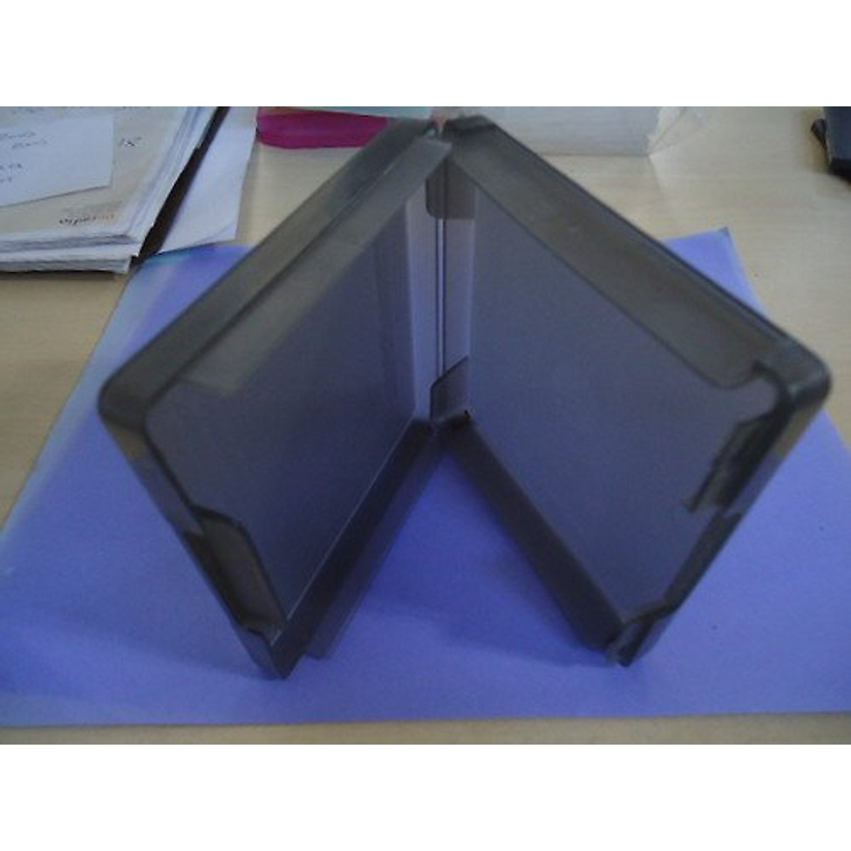 5 (FIVE) - 3.5" FLOPPY PC MAC DISK DISC STORAGE PORTABLE MINI CASE HOLDER - Holds 4 Floppy Disks / Diskettes - GREY