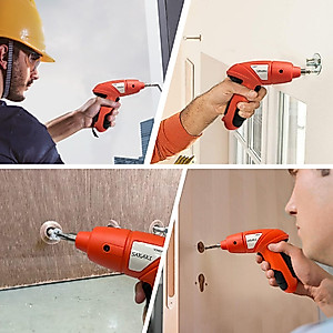 47 Piece Electric Screwdriver DIY Cordless Drill Set 3.6V with LED Light & Rechargeable Lithium Battery Carrying Case and Screw Driver Bits by SAKAKI (Orange)