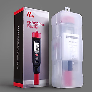 Poniie PH2022Plus Waterproof Digital PH Meter for Water Hydroponics Food Brewing w/Portable Toolkit Combo, 0.01 Resolution