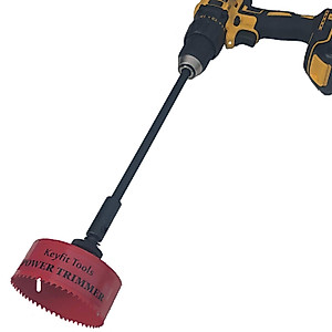 Keyfit Tools Power Sprinkler Head Trimmer 4" Diameter Trim Your Rotors & Spray Heads in Seconds! for Overgrown Sprinklers & Clean Appearance Adjustment Replacement & Raising Cordless Drill Attachment