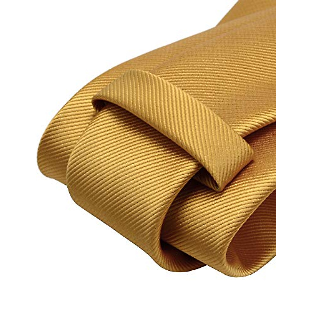 GUSLESON Brand Men's silk Solid Gold Yellow Tie Neckties and Pocket Square Cufflinks Sets (0789-11)