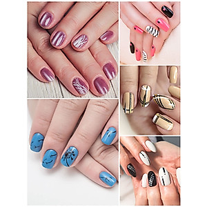 12 Color Metal Giltter 3D Nail Art Pens Set, Kalolary Nail Point Graffiti Dotting Pen Drawing Painting Liner Brush for DIY Nail Art Beauty Adorn Manicure Tools(E)