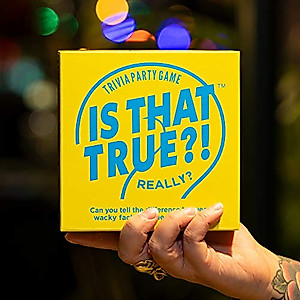 Hygge Games is That True?! – Can You Tell The Difference Between Wacky fact and Sneaky Fiction? – Trivia Party Game, Yellow (21125)