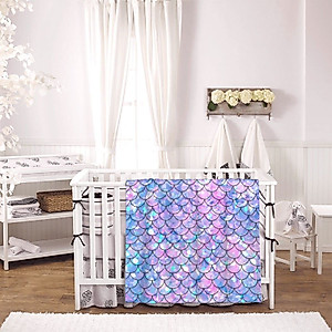 Mermaid Scales Baby Blanket for Girls Soft Plush Throw Blanket for Baby Girl, Toddler Newborn Nursery Bed Blanket Stroller Crib Shower Gift 40x30 Inches