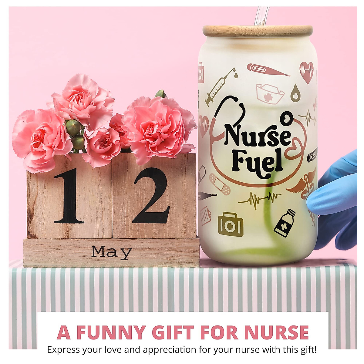 Nurse Gifts for Women - Gifts for Nurses - Nurse Appreciation Gifts - Nurse Week Gifts, Nursing Gifts, Nurses Gifts, Nursing Graduation Gifts, New Nurse Gifts - RN Gifts for Nurses - 16 Oz Can Glass