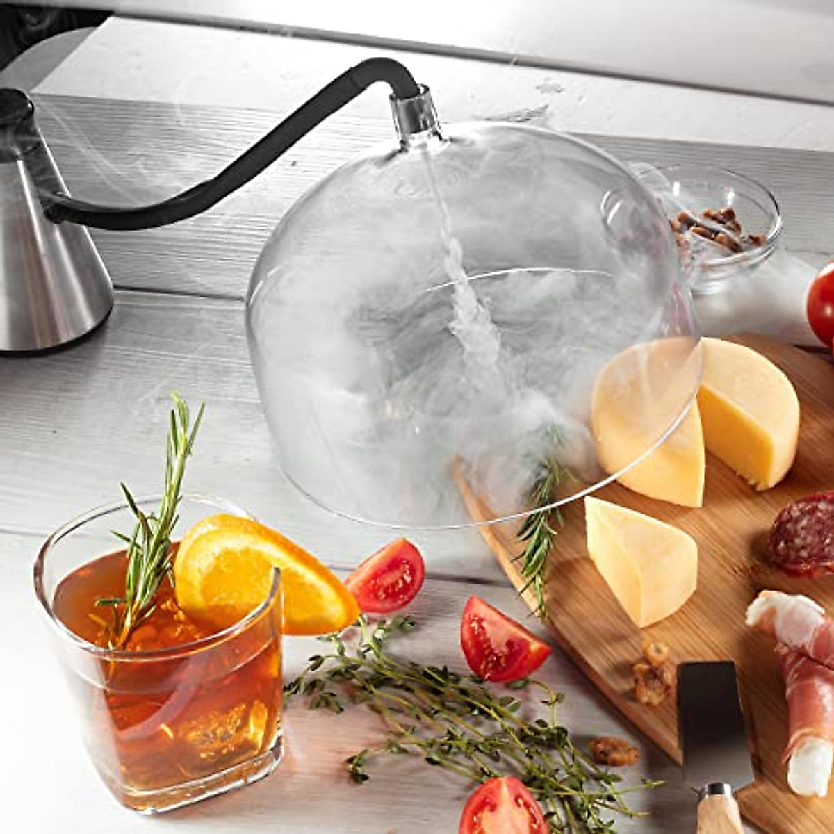 Smoking Gun with XL 7-1/4" Dome- Hot Cold Portable Smoker Infuser Kit for Indoor Outdoor Use- Smoke Meat Cheese Cocktails Faster than Smoker Box, Large Dome Has Greater Capacity, Holiday Electric Gift