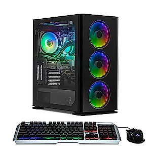 YEYIAN Yari II PC Gaming Tower Computers, Intel Core i7-12700F 4.6GHz(> i5 13400F), ASUS Nvidia RTX 4060, 512GB SSD 2TB HHD, 16GB DDR4 3200MHz, 650W Gold PSU, ARGB Fans, AC WiFi & Win 11 Home