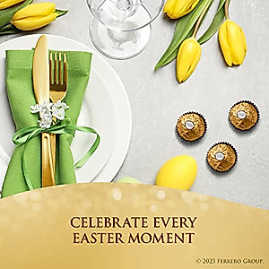 Ferrero Rocher Premium Gourmet Milk Chocolate Hazelnut, Individually Wrapped Candy for Gifting, A Great Easter Gift, 42 Count