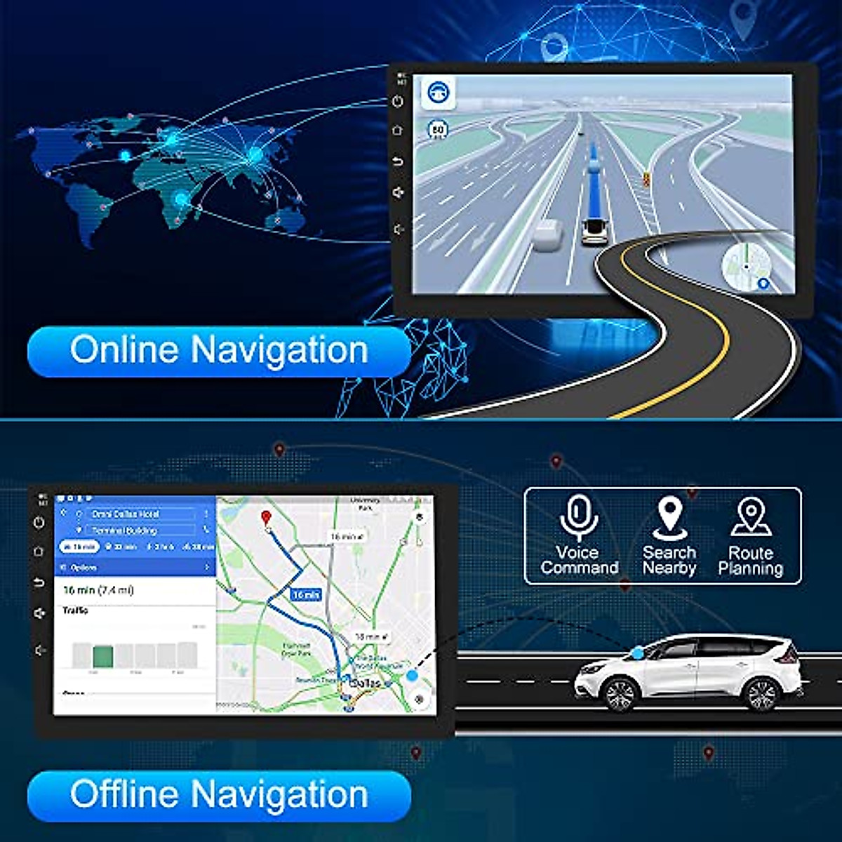 Car Radio Stereo Android 11 for Toyota Yaris 2011 2012 2013 2014 9 inch Touch Screen with Apple CarPlay Andriod Auto and WiFi GPS Navigation DSP Bluetooth