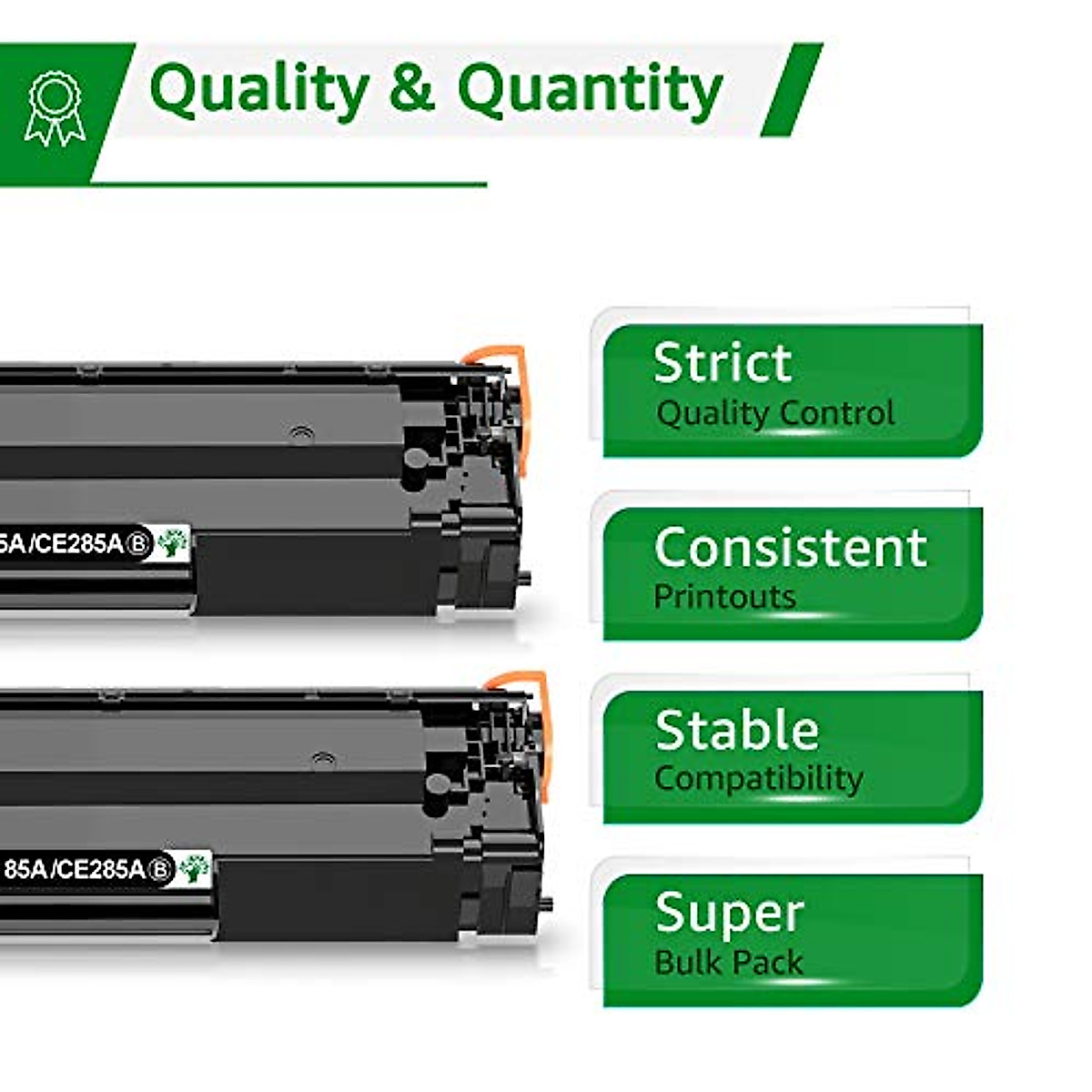 GREENSKY Compatible Toner Cartridge Replacement for HP 85A CE285A HP85A for HP Laserjet P1102W 1102W P1109W M1212NF MFP P1005 P1006 M1217NFW Printers (Black, 2-Packs)