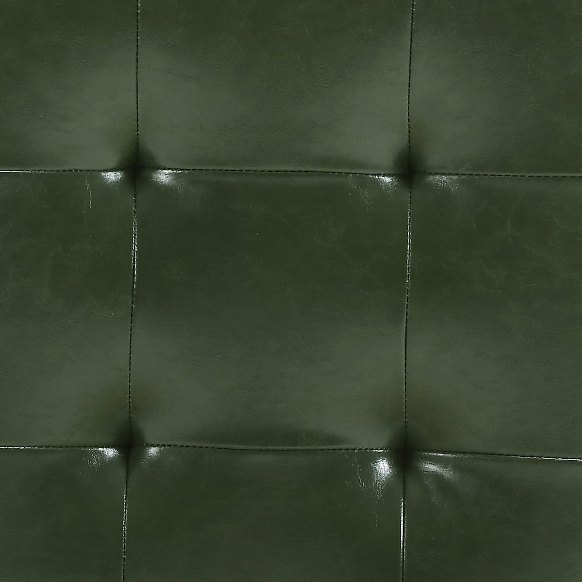 Zesthouse Rattan Desk Chair No Wheels, Mid Century Modern Home Office Chair with Cane Mesh & Wooden Back, Vintage Faux Leather Swivel Accent Chair, Upholstered Armless Computer Task Chair,Green