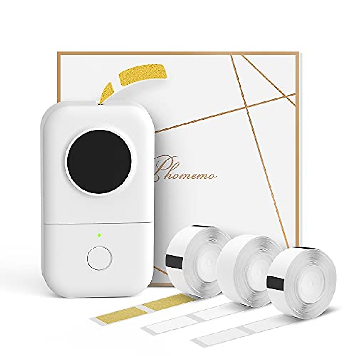 Mini Label Maker, Compatible with Phomemo D30 Label Maker Machine with 3 Tapes, Small Bluetooth Labelers Sticker Maker, Portable Wireless Label Printer Lots Fonts Available for Phone Office Home