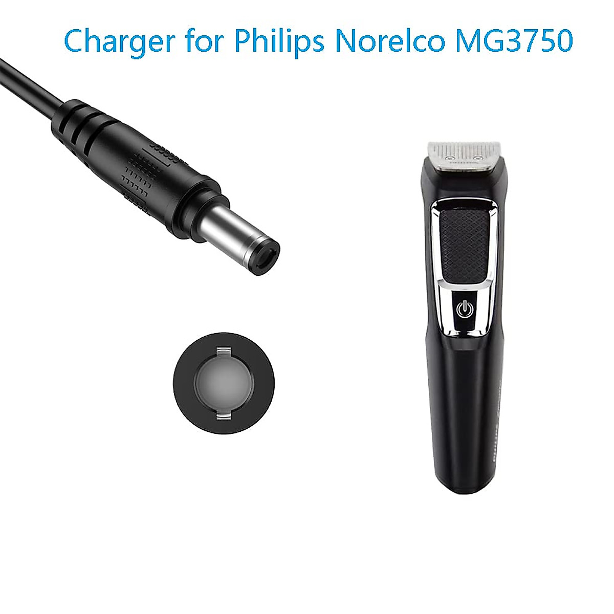 8V 100ma Replacement Compatible with Philips HQ840 Power Cord, Shaver Charger for Philips Norelco Multigroom Trimmer 3000 MG3750 MG3750/10 MG3750/50 MG3750/60 MG3760 MG3760/50 Clipper Supply Cable