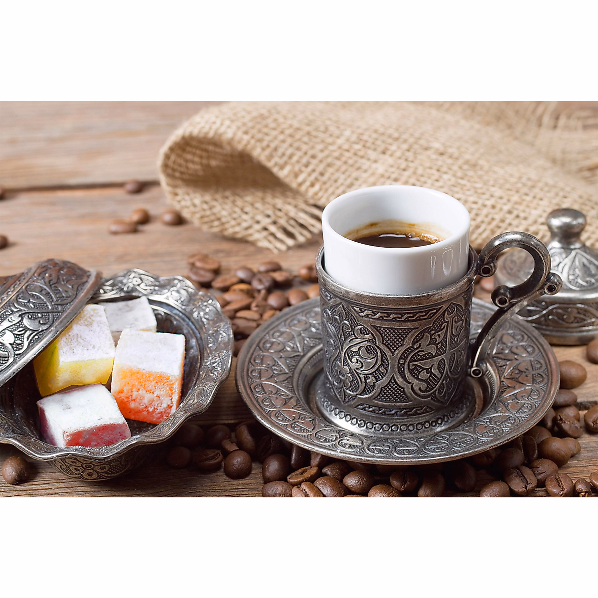 Cerez Pazari Turkish Delight Candy With Assorted Flavors, Gourmet Medium Size Snacks Gift Box, Sweet Luxury Traditional Confectionery Loukoumi, Vegan Lokum, Approx. No Nuts, 42 Pcs, 16 oz.