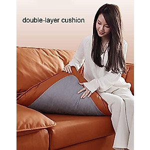 Sofa Couch Living Room Sofa with Cozy Throw Pillows Breathable Fabric Sofa Couch Carbon Steel Support Legs 2 Layers Soft Cushions Spacious Large Sofa for Living Room Office