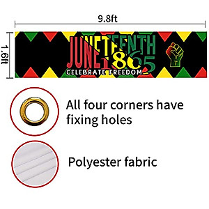 Happy Juneteenth Day Banner Outdoor Yard Sign Decorations - 1865 Black Americans Independence Freedom Day Juneteenth Banner Decorations