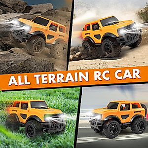 FUUY Large Remote Control Car, 1:16 Scale RTR Off-Road Vehicle with Lights & Driving Demo, 2.4GHz Radio Control Trucks 120+ Min Play for Kids, Boys & Girls, Gifts for 3-12 Year Old