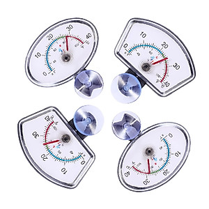 BESPORTBLE 4pcs Pointer Thermometer Aquarium Patch Thermometer Dial Thermometer Water Thermometer Fish Thermometer