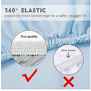 2 Pack Jersey Crib Sheets Set, Stretchy Jersey Knit Fitted Crib Sheet for Boys and Girls, Size 28 x 52 in, Baby Sheets Soft and Breathable (Blue Grey)