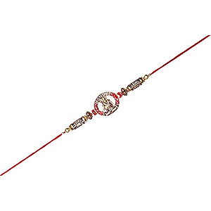 Ruci Store Shiva Rakhee Handicrafted Rakhi for Brother Bhaiya Bhai for Raksha Bandhan Indian Bracelet Beads Rakhi Thread Bhaiya Bhabhi Sister Rakhee with Faux Stone